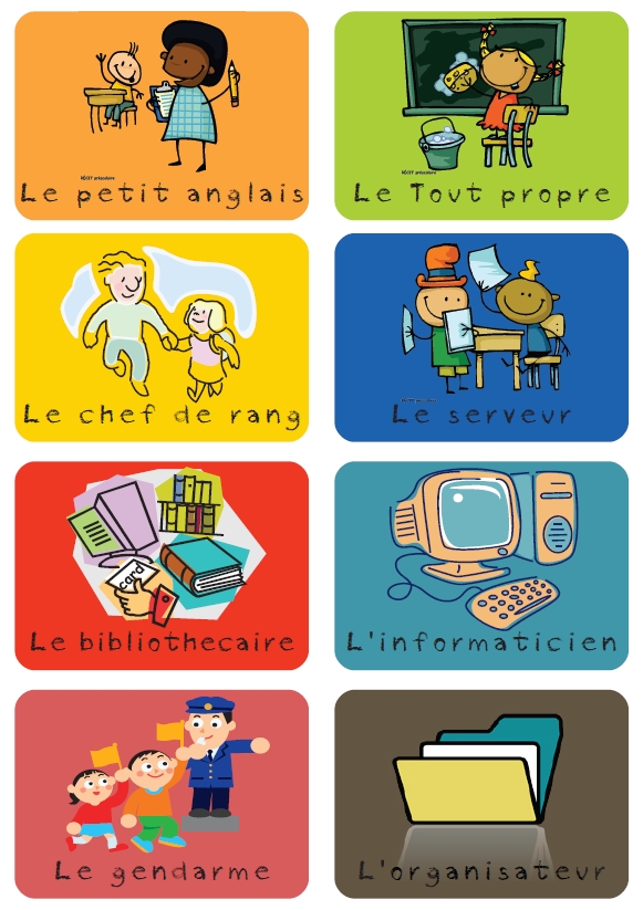 [Métiers] Les étiquettes à coller sur les bureaux – Mon école