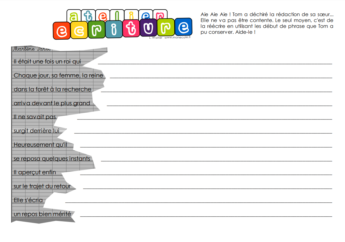 [Ecriture] Atelier d’écriture au cycle 3 – Mon école