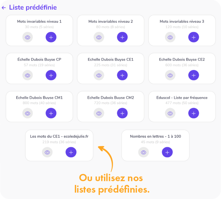 [Motoufo] Apprendre les listes de mots – Mon école